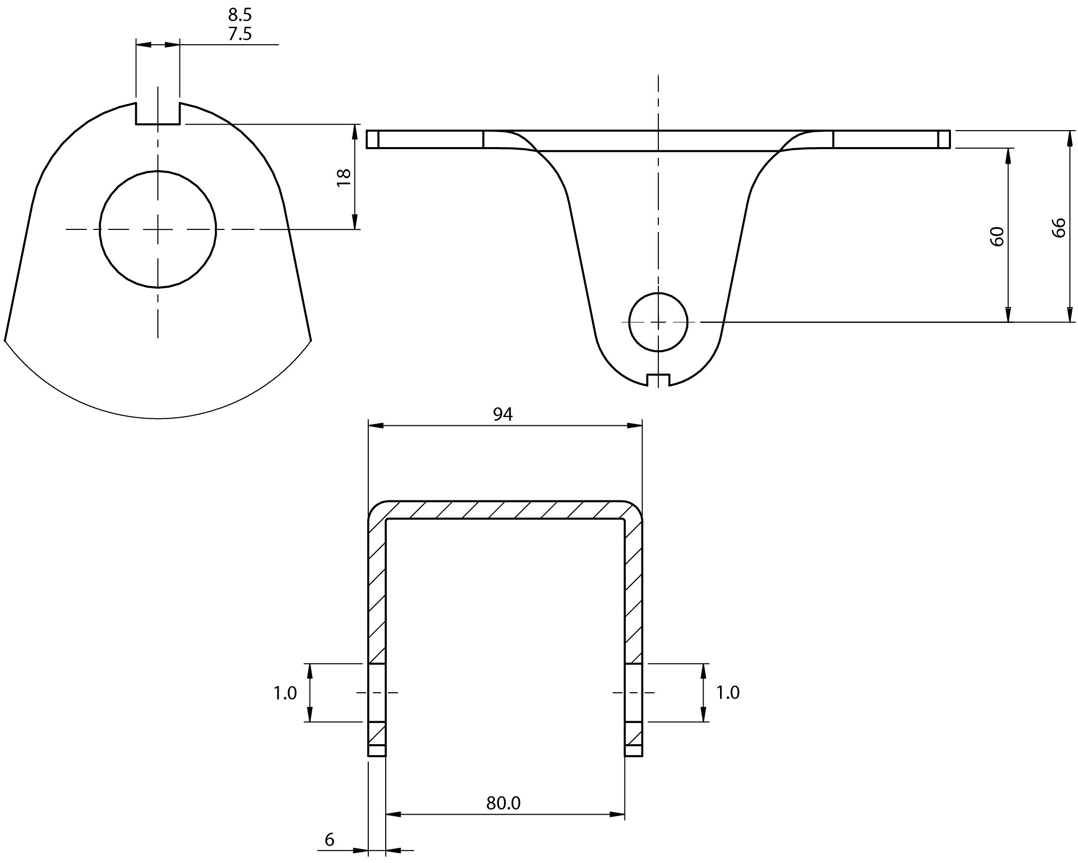 Tandem Leaf Spring Hanger Assembly - 200x80mm - Trojan