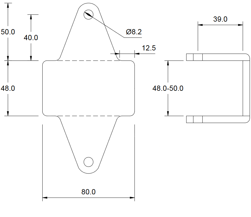 Tandem Leaf Spring Slipper Assembly - 80x48mm - Trojan