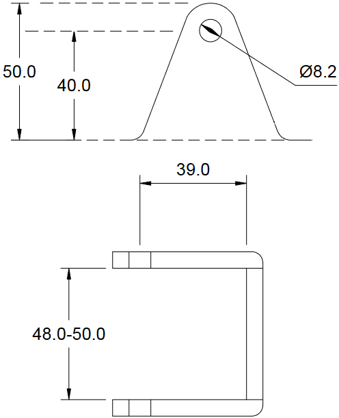 Tandem Leaf Spring Slipper Assembly - 80x48mm - Trojan
