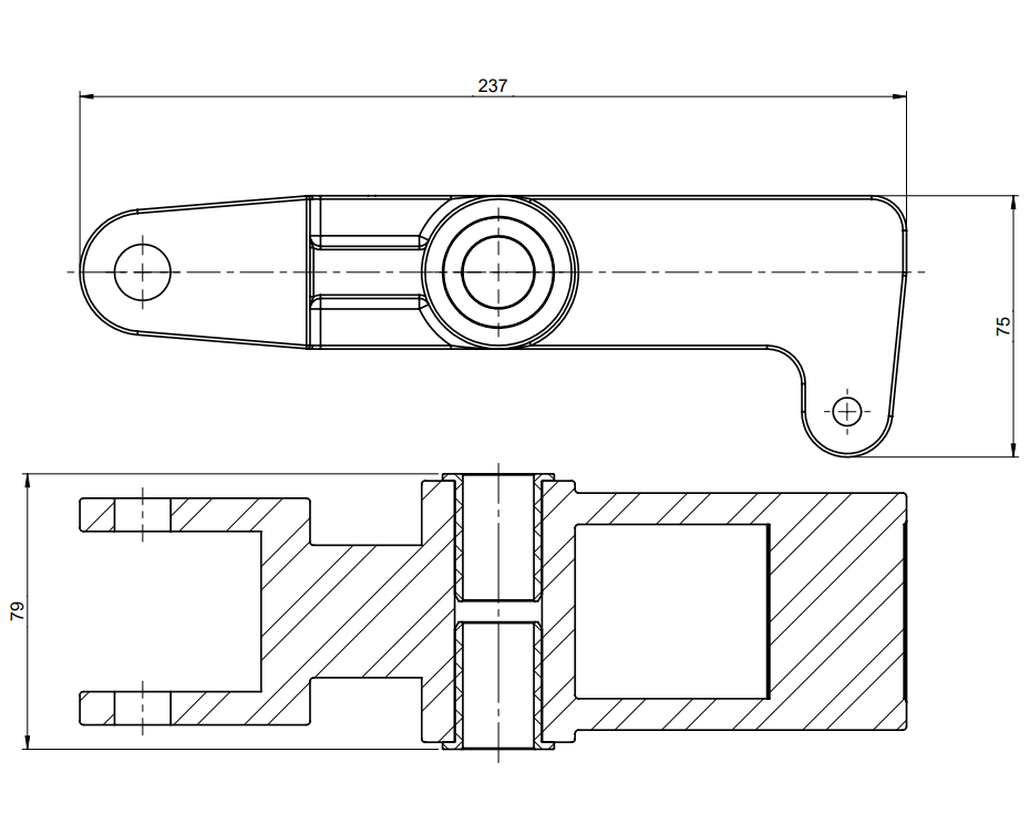 Tandem Leaf Spring Rocker Assembly - 237x79mm - Trojan