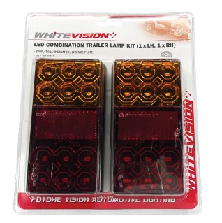 Whitevision LED Tail Set - 150x80mm - 10-30V - 400mm Wire - Trojan