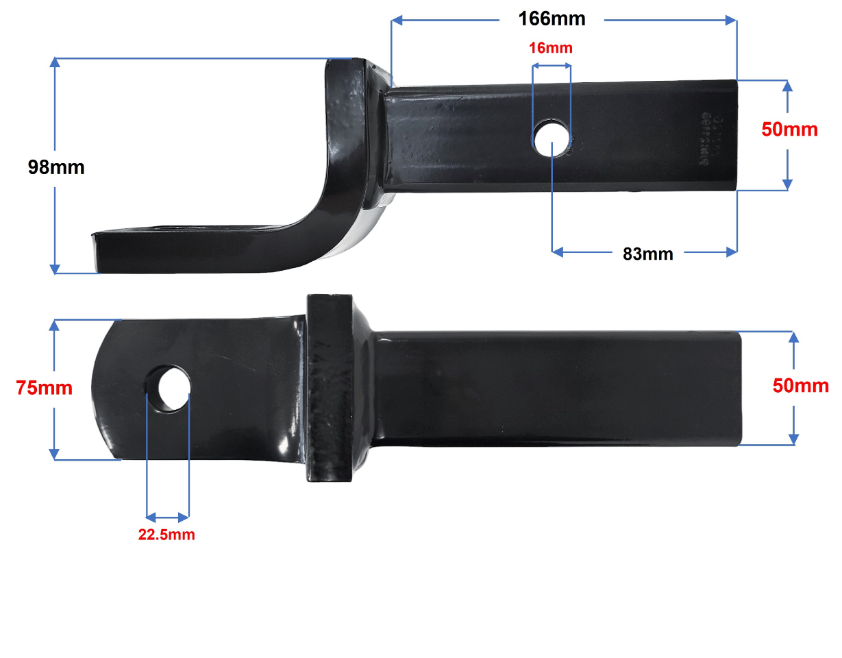 Trailer Ball Mount - 98x166mm - 3500kg - Trojan