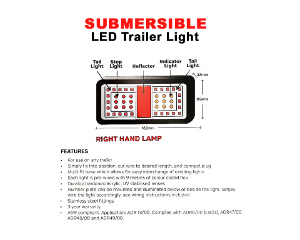 Rectangular LED Multi Volt Submersible Combination Light - Trojan